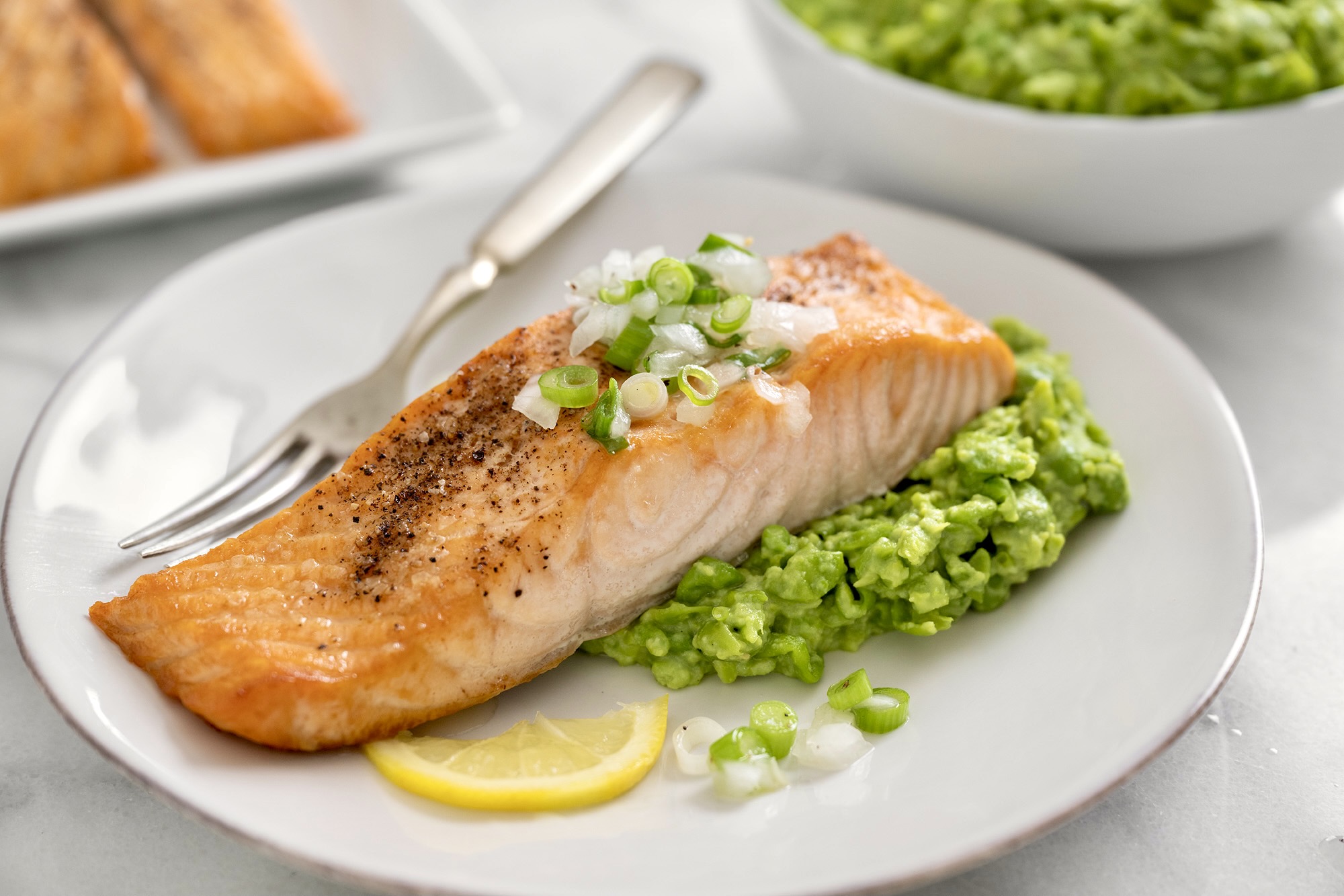 Perfectly Broiled Salmon with Scallion Salsa Recipe - Fountain Avenue ...
