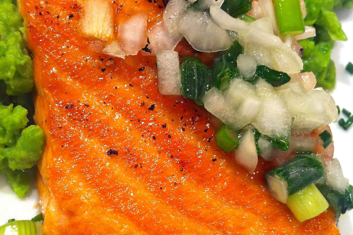 Broiled Salmon with Scallion Salsa – The Fountain Avenue Kitchen