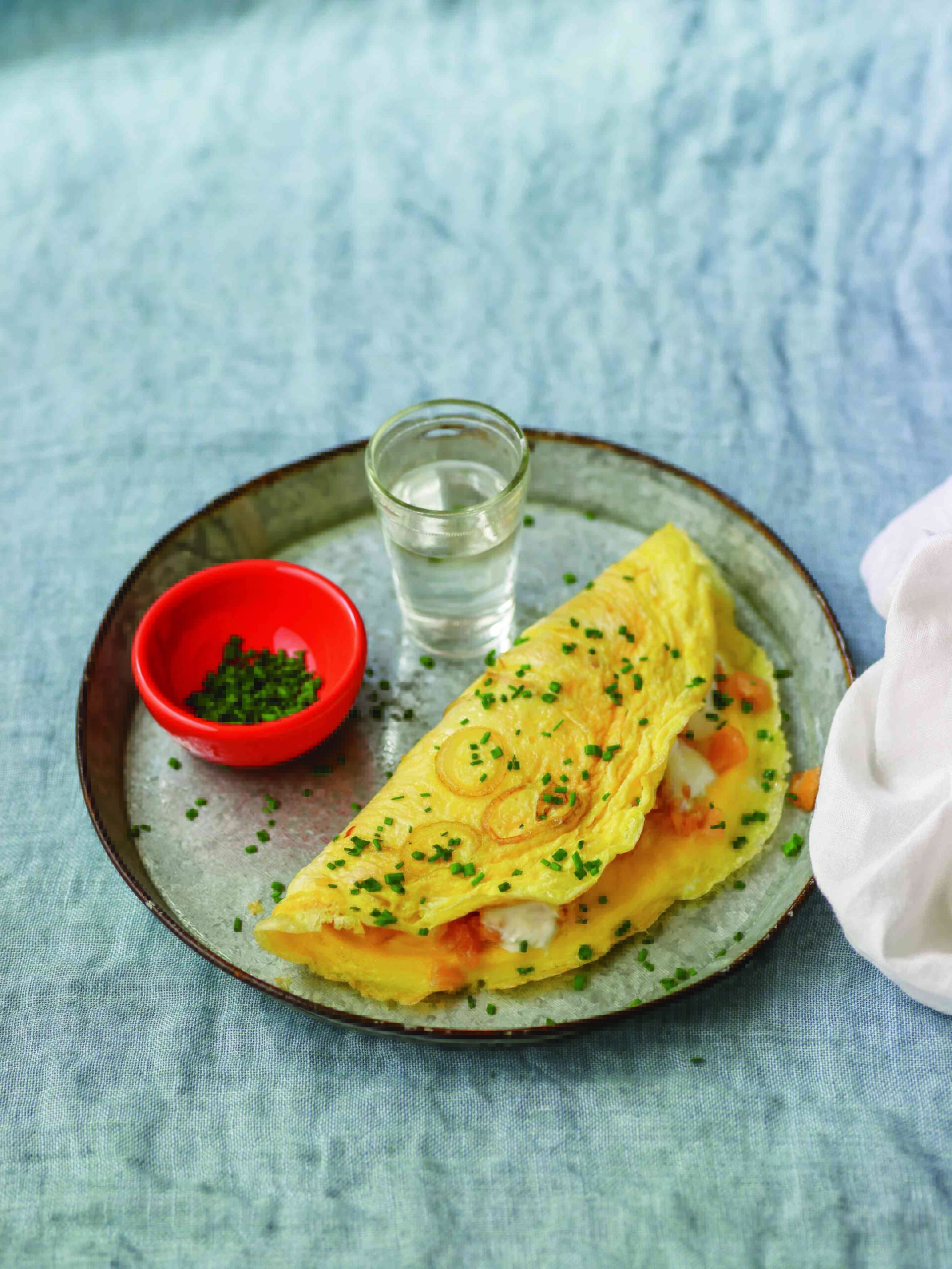 Folded Omelet for One with Lox, Shallot & Yogurt - Fountain Avenue Kitchen