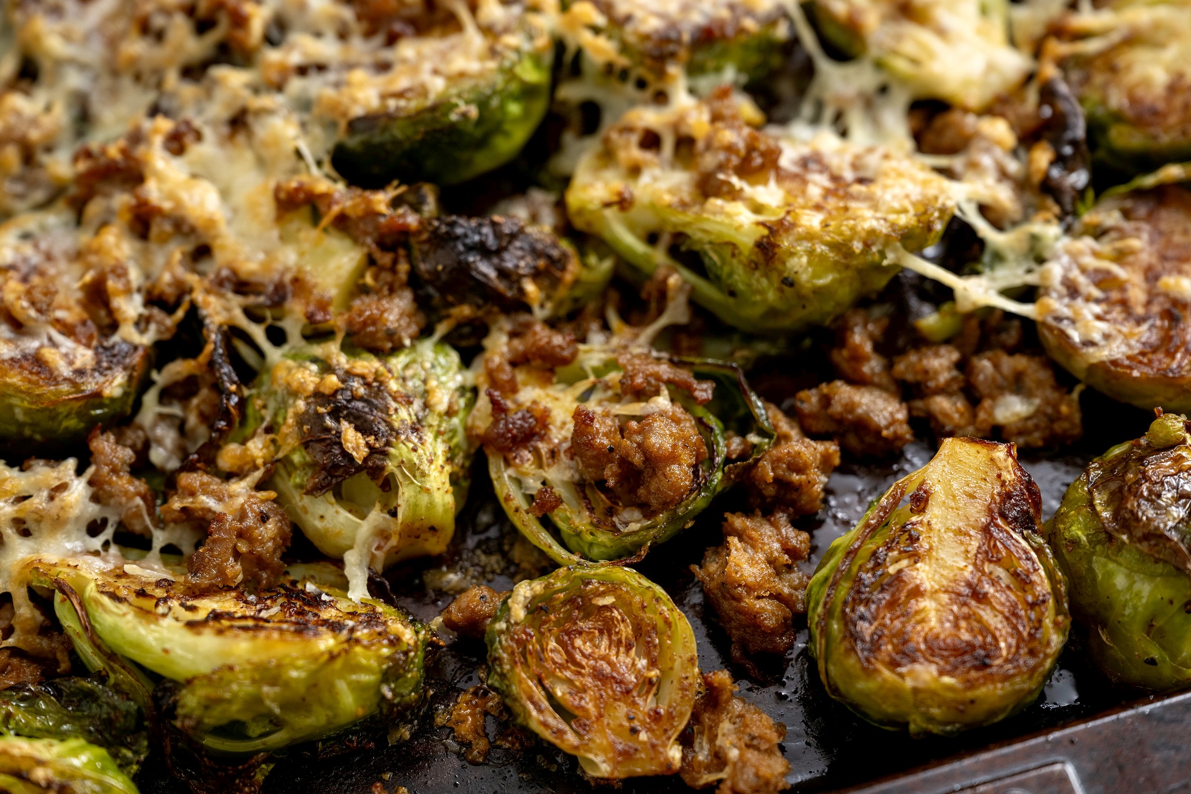 Roasted Brussels Sprouts with Chorizo and Manchego - Fountain Avenue ...